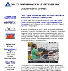 E-Newsletter - Delta Information Systems